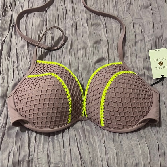 Shade & Shore | Swim | Shade Shore Purple And Yellow Swim Bra With ...